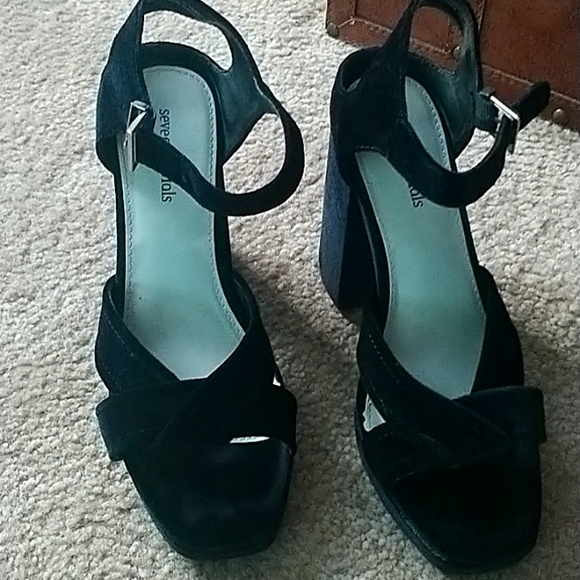 Seven Dials | Shoes | Seven Dials Black Naomi Twopiece Platform ...